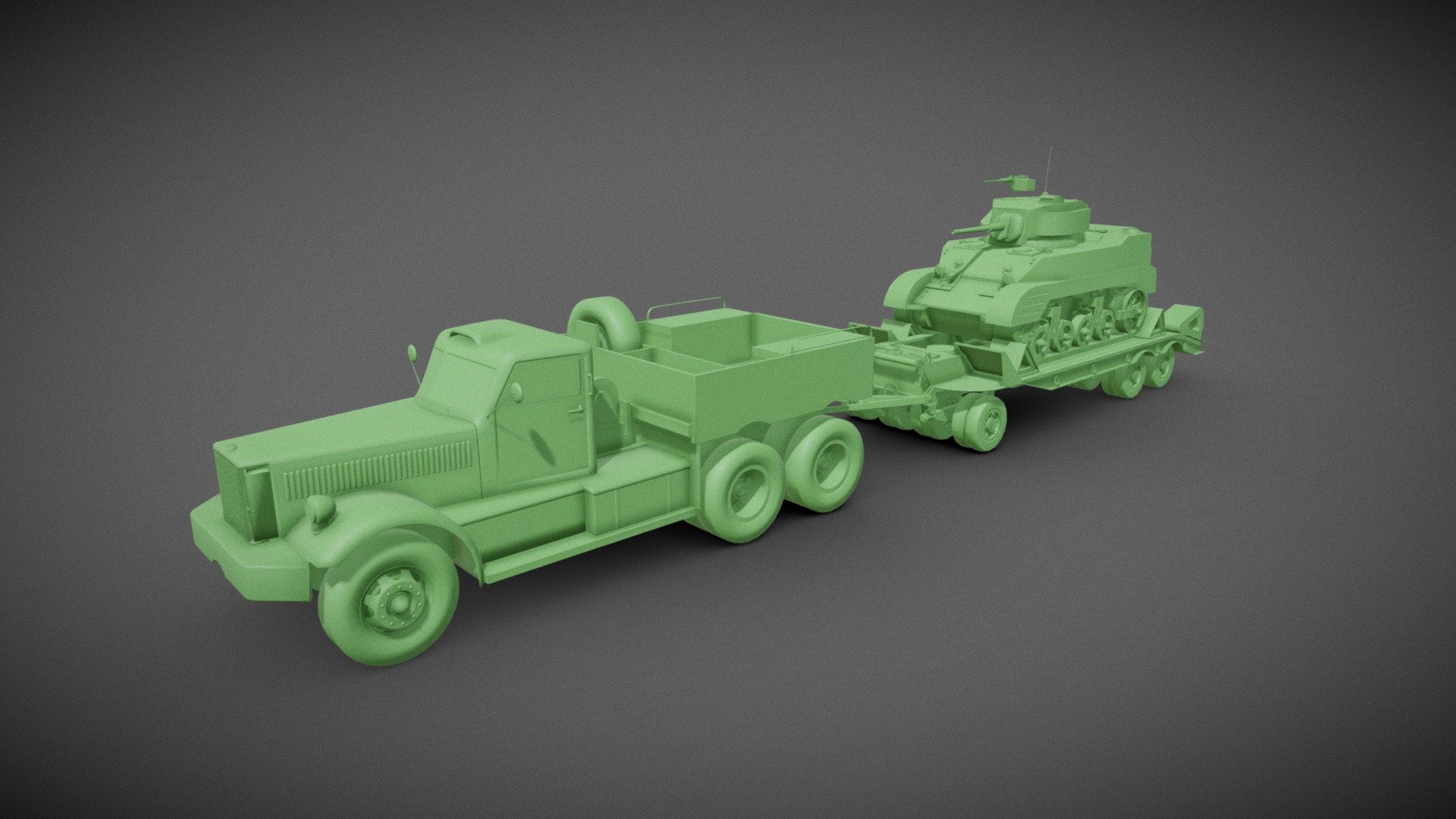 M19 Tank Transporter Base Mesh Model - Buy Royalty Free 3D model by ...