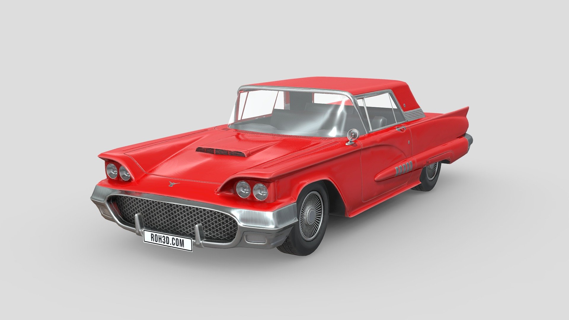 Low Poly Car - Ford Thunderbird Coupe 1958 - Buy Royalty Free 3D model by ROH3D [8e8b555 ...