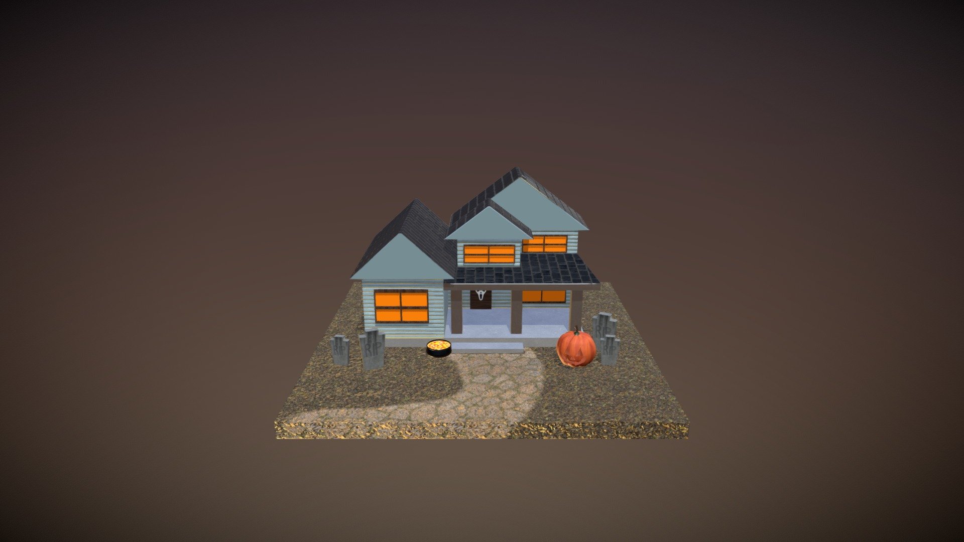 Halloween Street Scene - 3D model by mtrezise1 [8e8b592] - Sketchfab