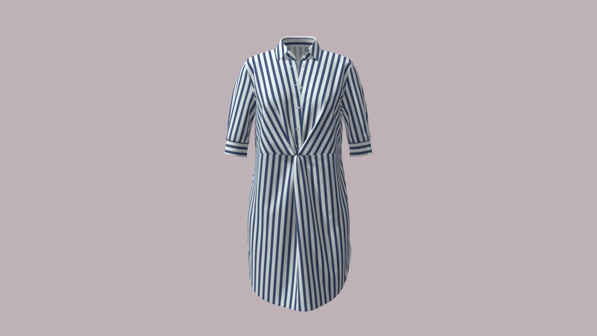 Striped Twisted Front Shirt Dress - 3D model by featuringbyoi [8ea1072 ...
