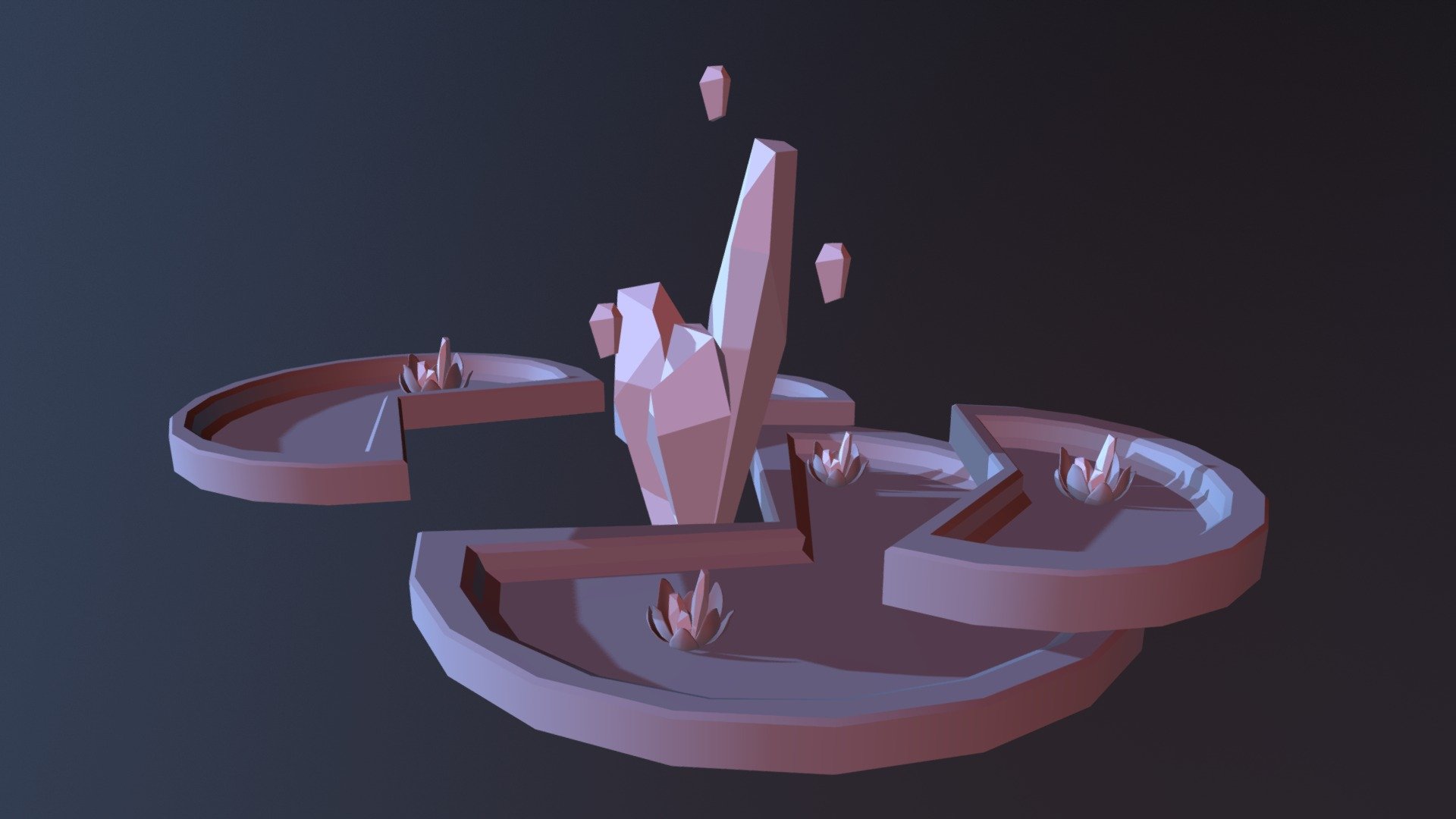 Lilly Pad Fountain - 3D model by Kwestcoat [8ea1396] - Sketchfab