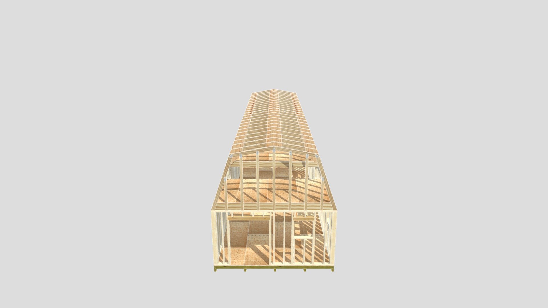 16x48 Barn Plans - 3D model by shedking [8ea6791] - Sketchfab