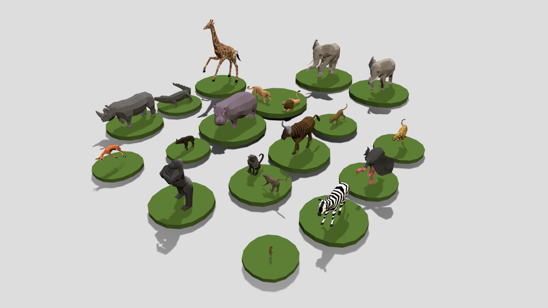 Lowpoly African Animals Set - 3D model by Ozkan (@Oscarto) [8ead488 ...