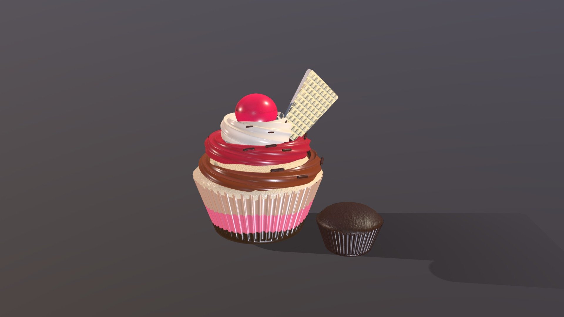 Cupcake Duo – Classic & Chocolate - 3D model by _bhavana_l [8eae1ed ...