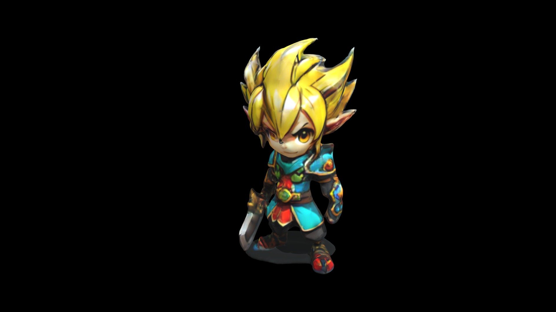"Fierce Champion with Gold-colored Spikes Stands - Download Free 3D ...