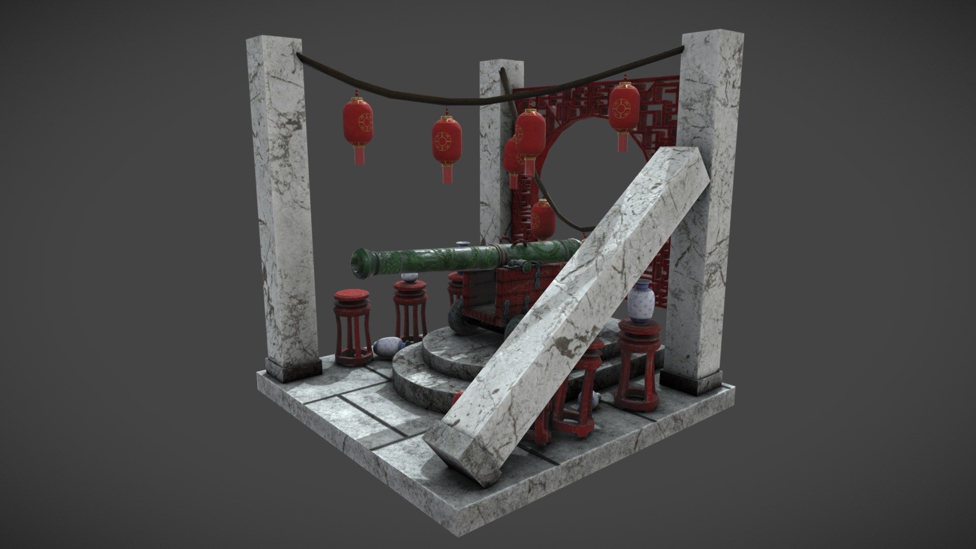 DIG4324C Assignment 10 - Ceremonial Jade Cannon - 3D model by Logan ...