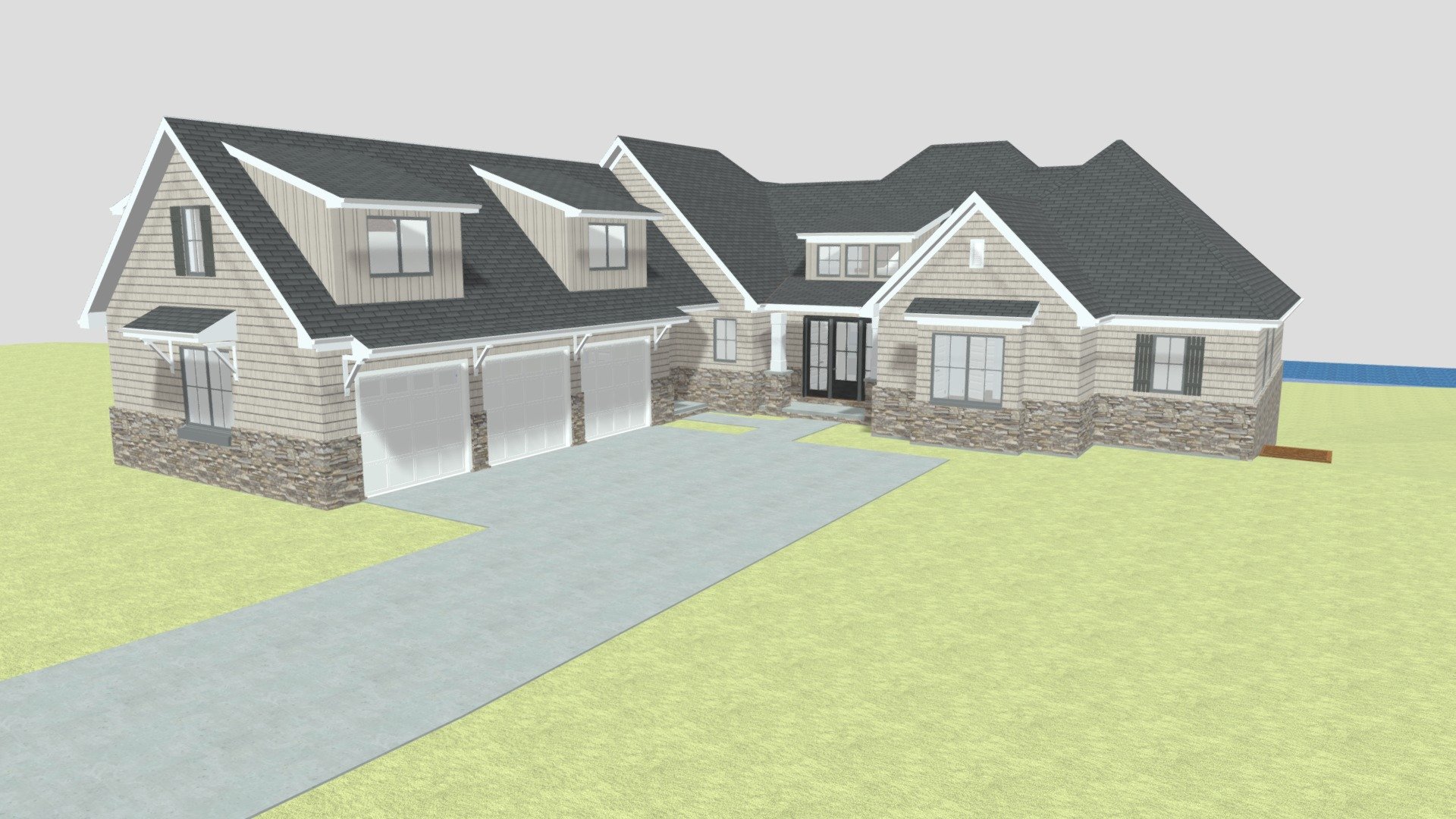Double Dormer Driveway - 3D model by OakBridge Development (@oakbridge ...