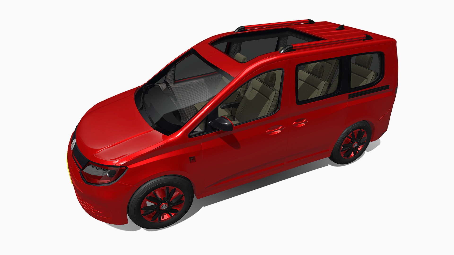 Volkswagen Caddy Van (Red) - Buy Royalty Free 3D model by Vaidanshi ...
