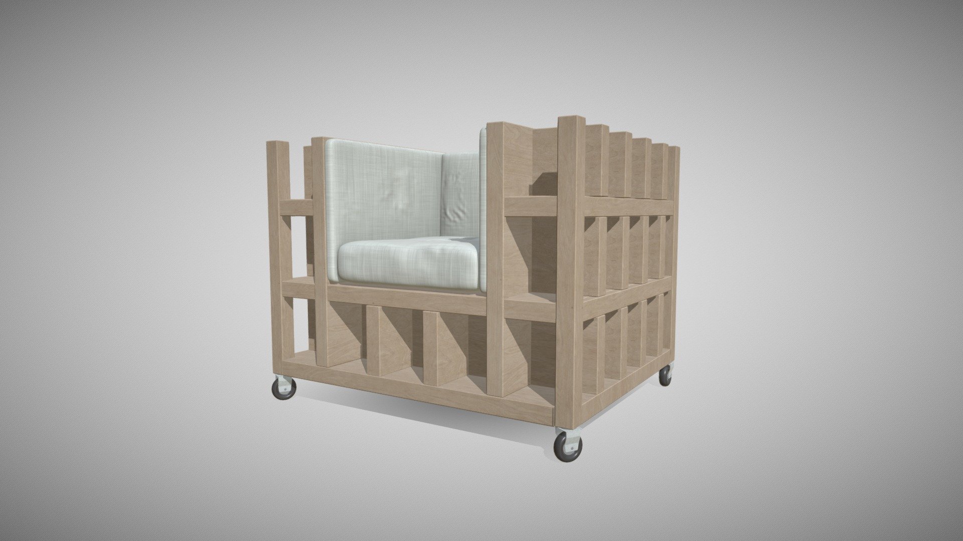 The "BIBLIOCHAISE" chair - Buy Royalty Free 3D model by FULLPIXEL ...