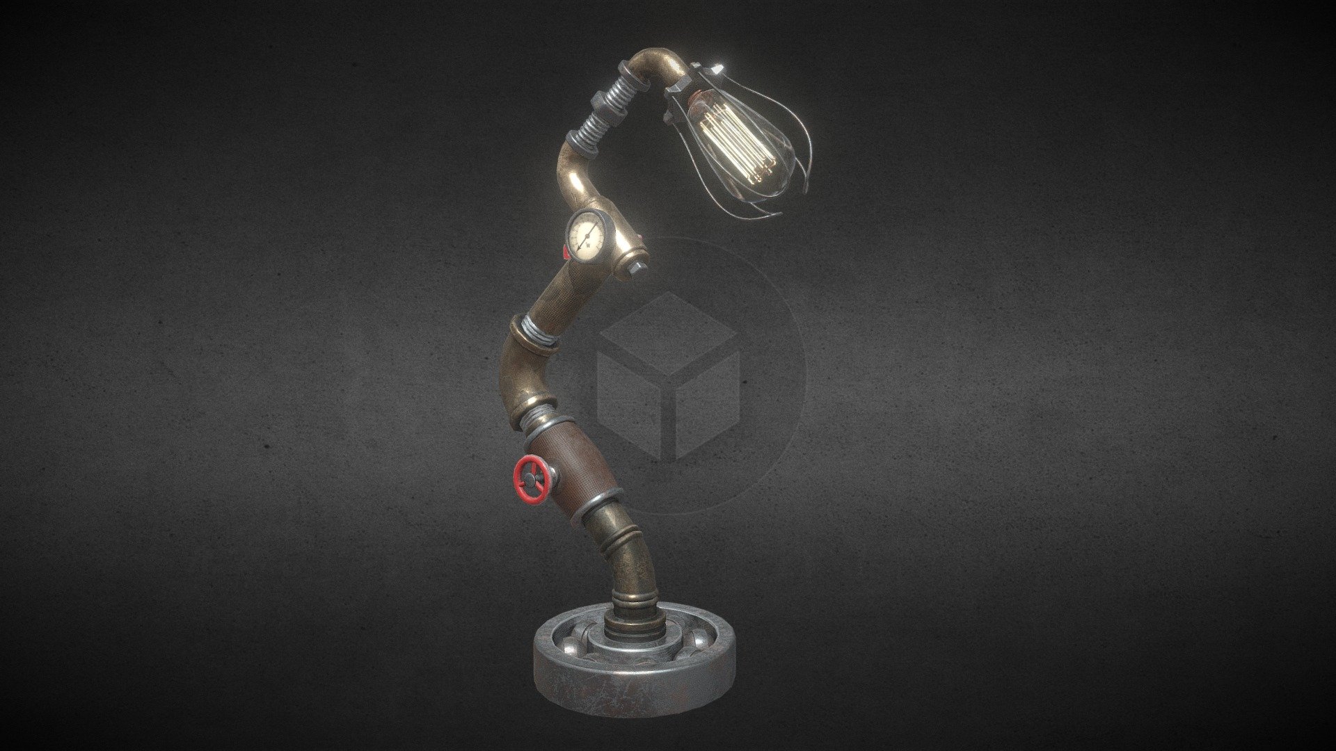 Steampunk lamp - Download Free 3D model by Aartee [8ed363d] - Sketchfab