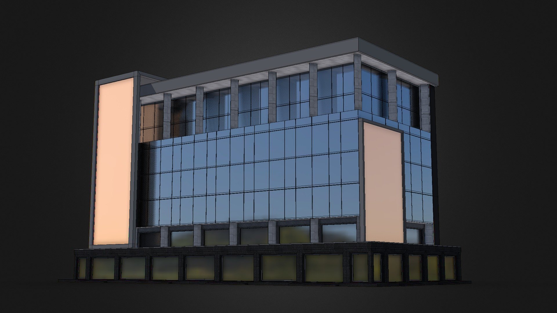 Glass Office Building - 3D model by mirzaev3d [8ed4f77] - Sketchfab