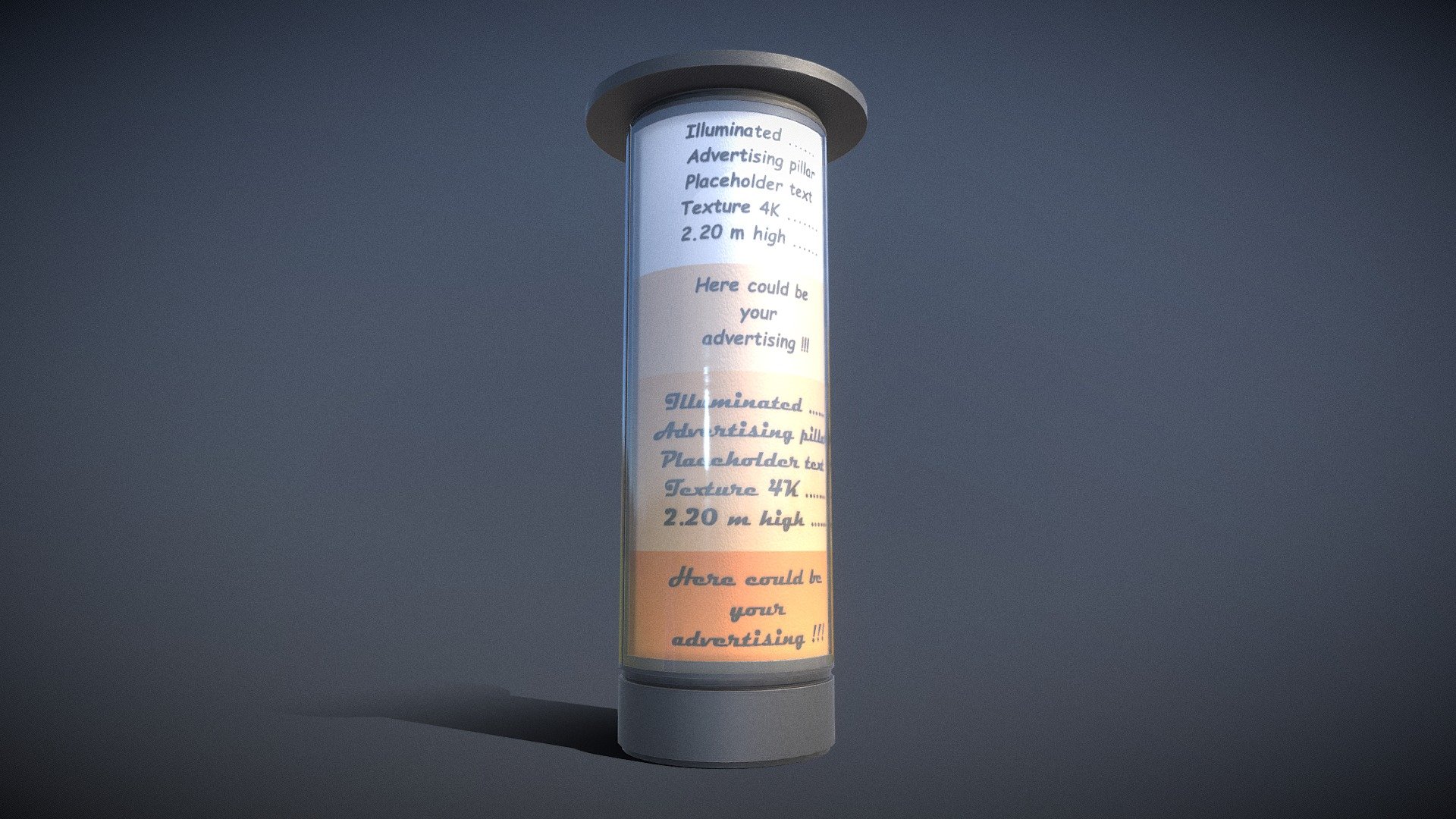 Modern Illuminated Advertising Pillar 4 - Buy Royalty Free 3D model by ...
