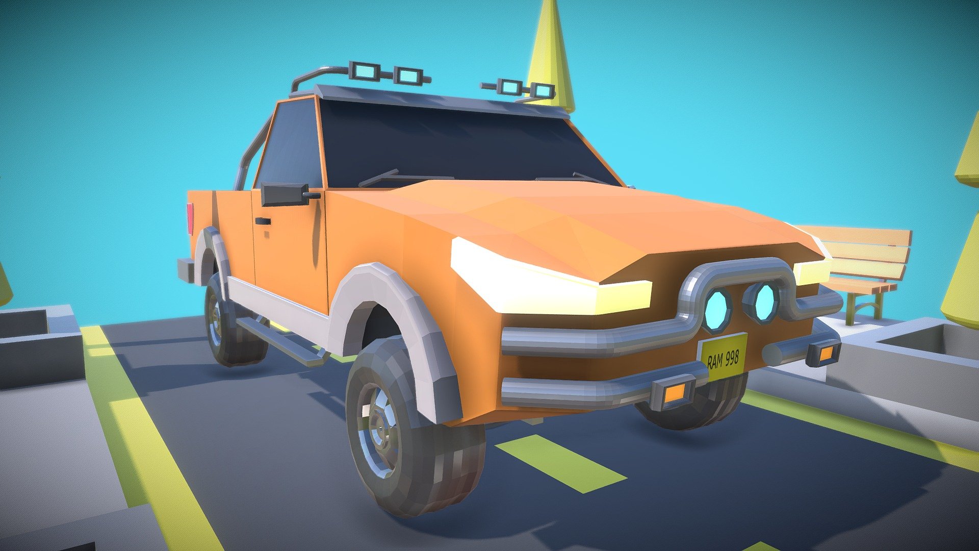 Low Poly Pickup Truck - Download Free 3D model by EdwiixGG (@Edwin3D ...