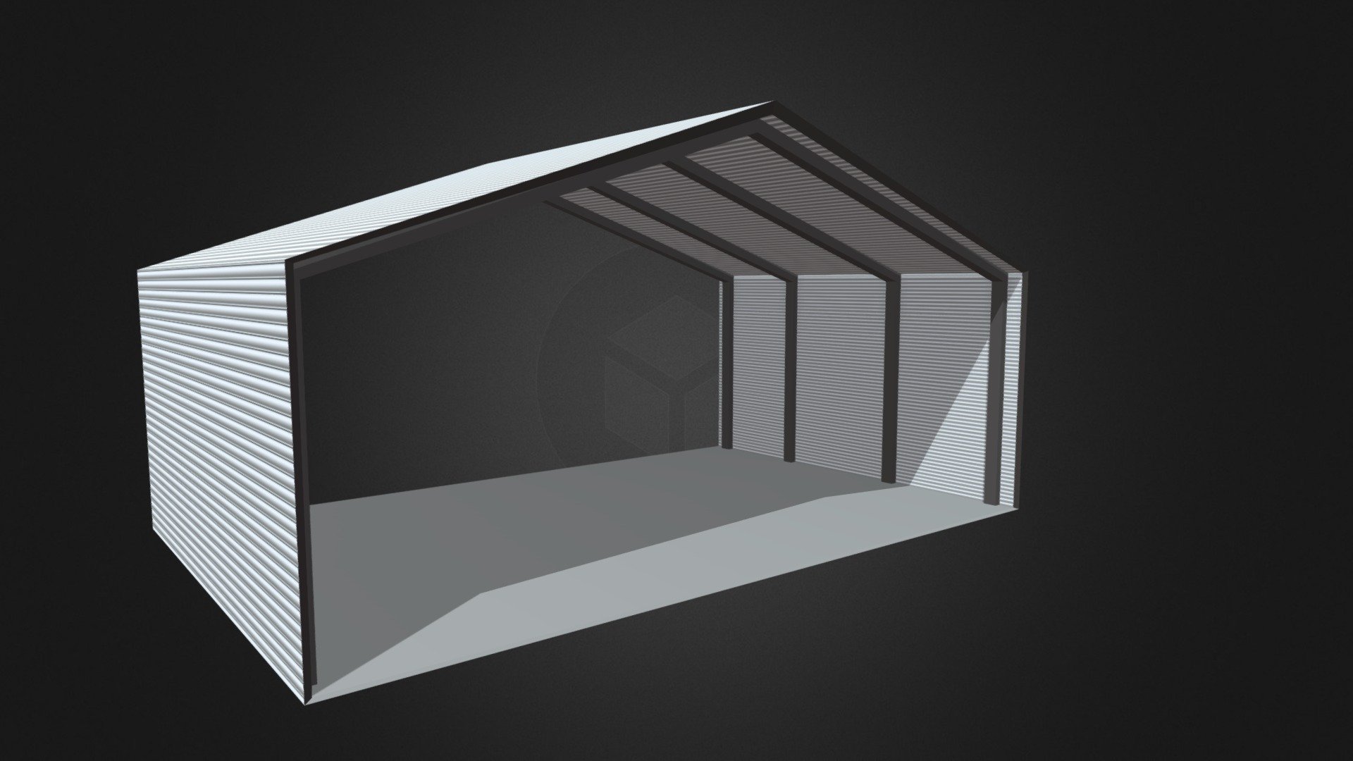 Steel Shutter Open Garage (Shade) - Buy Royalty Free 3D model by ...