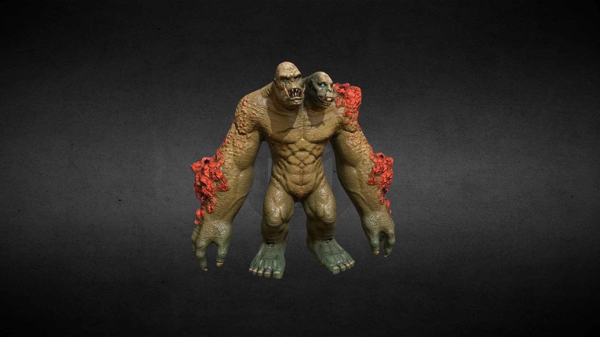 Double headed Troll - 3D model by gourmet_Z (@451454817) [8ed7c1a ...