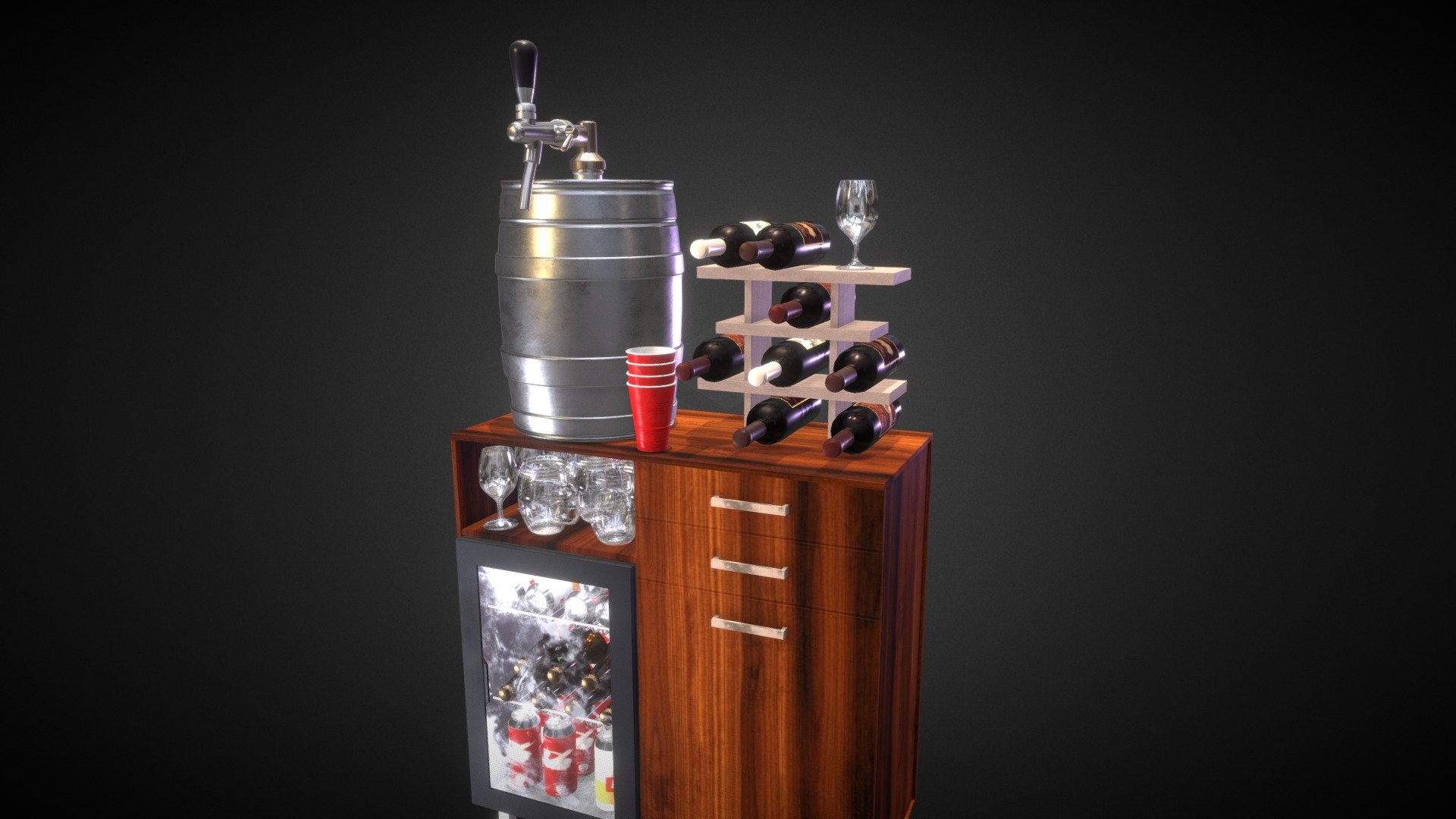 Minibar - Buy Royalty Free 3D model by alixor22 [8ed92f8] - Sketchfab Store