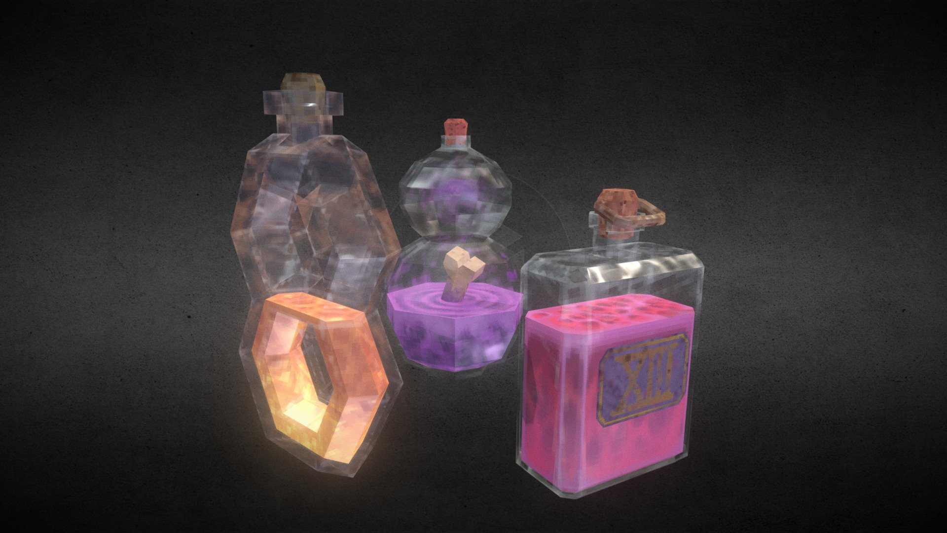 Three Potions - Download Free 3D model by Michael Gilbert (@Audeus ...