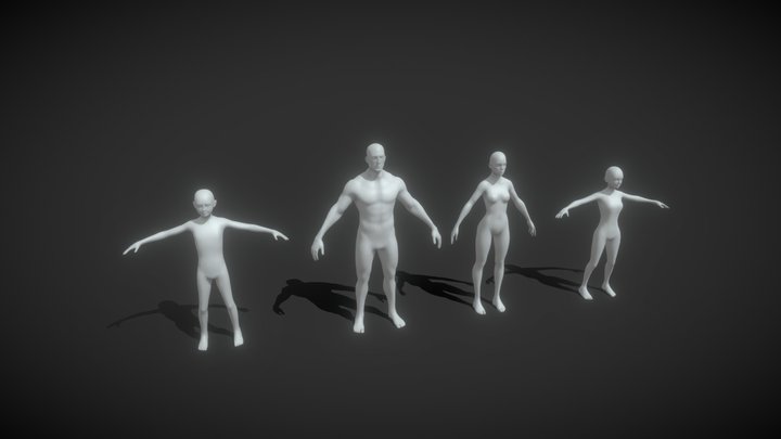 Kid-body-base-mesh 3D models - Sketchfab