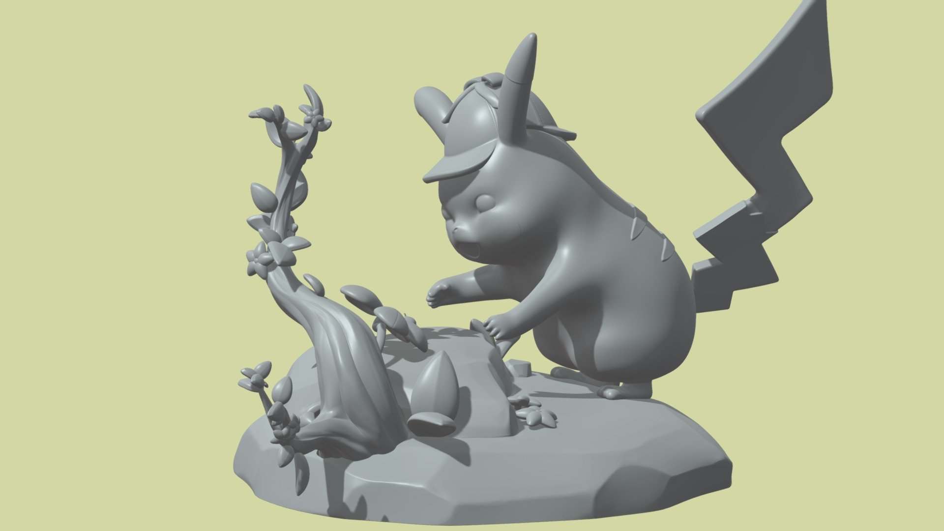 Detective Pikachu Pokémon figurine 3D / décors - 3D model by ChibiVerse ...