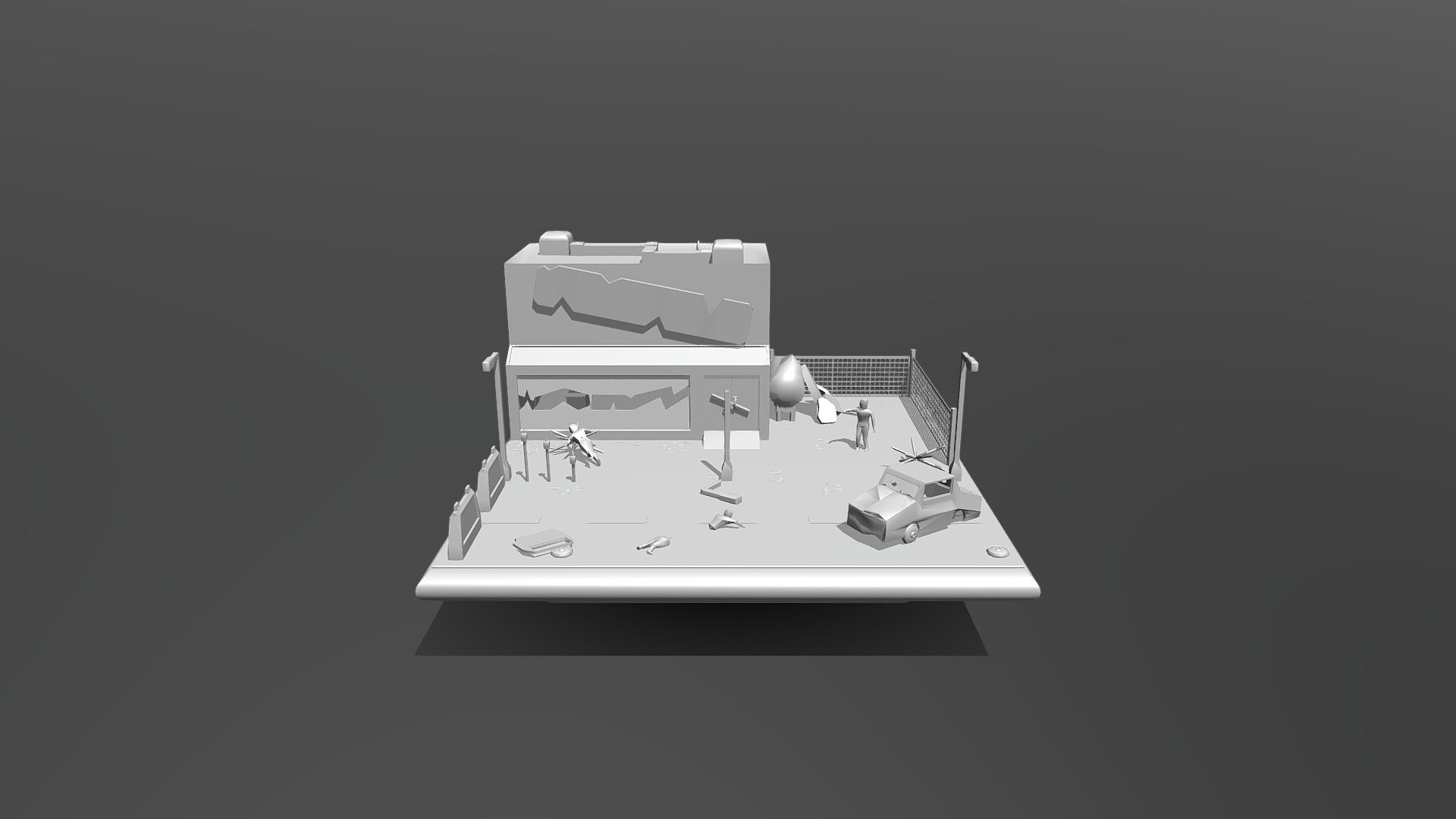 Apocalyptic City Ruins - Download Free 3D model by Jose Negron ...