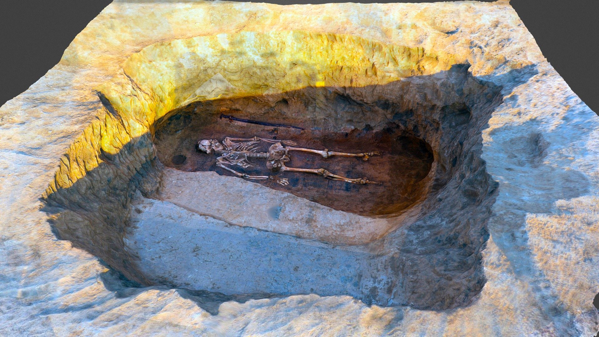 Tomb of a warrior with a sword - 3D model by Archaeological Museum ...