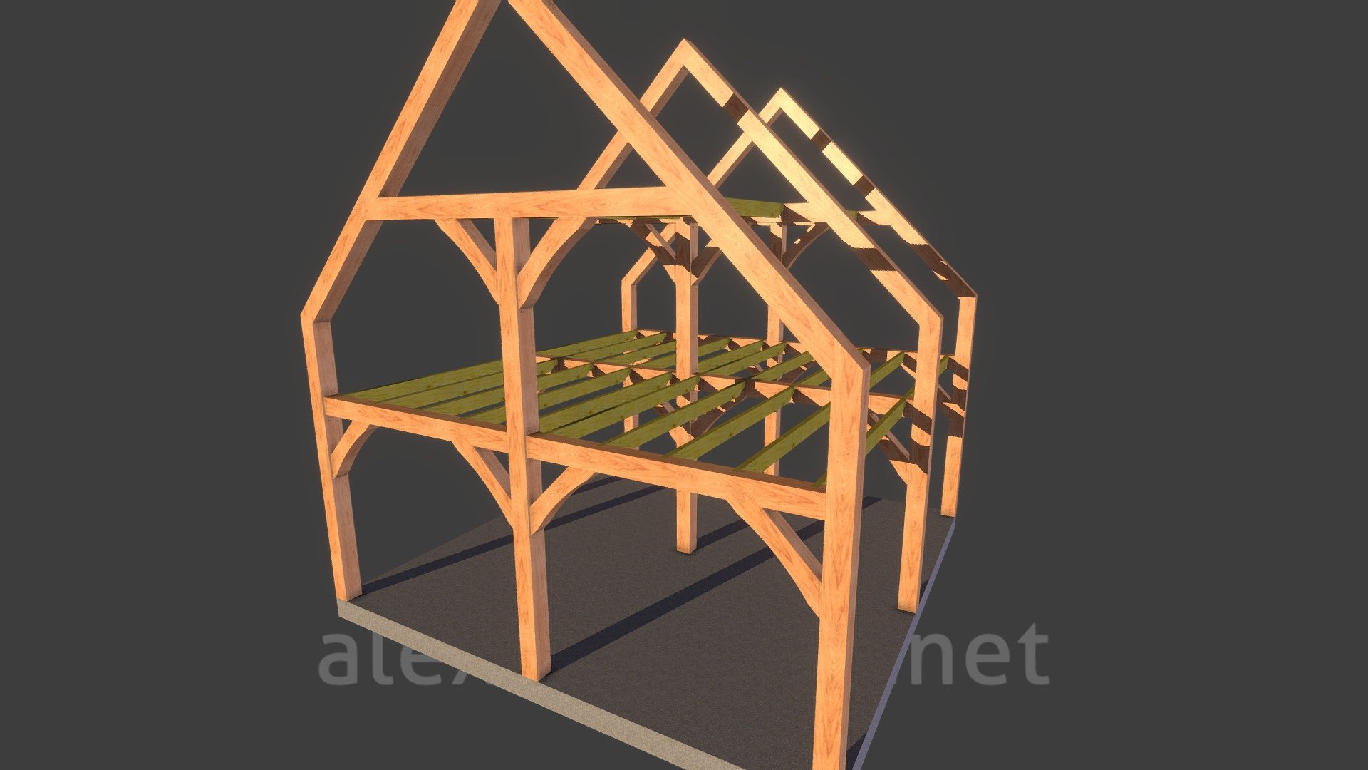Timberframe - 3D model by Alexander Schreyer (@alexschreyer) [8ef1992 ...