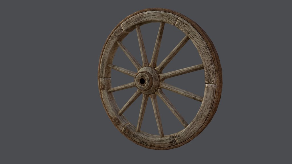 Woodencart Wheel - 3D model by o_goze [8f019ce] - Sketchfab