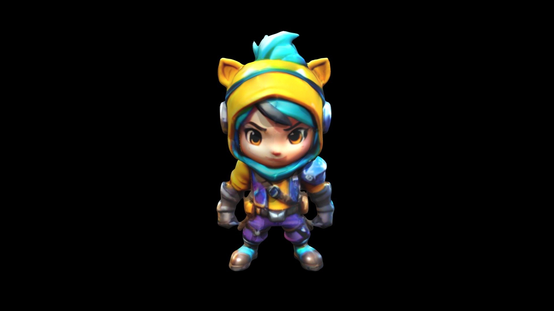 An illustrated Tuk Tuks avatar with orange hair, - Download Free 3D ...