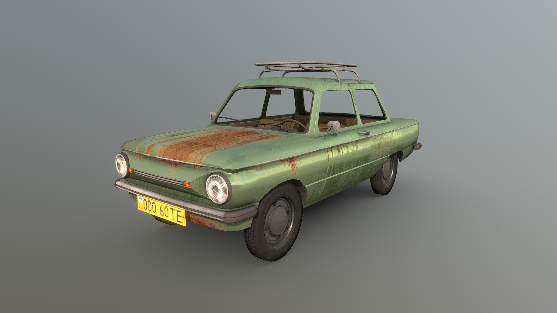 ZAZ-968 Soviet car with engine - 3D model by shtran [8f08726] - Sketchfab
