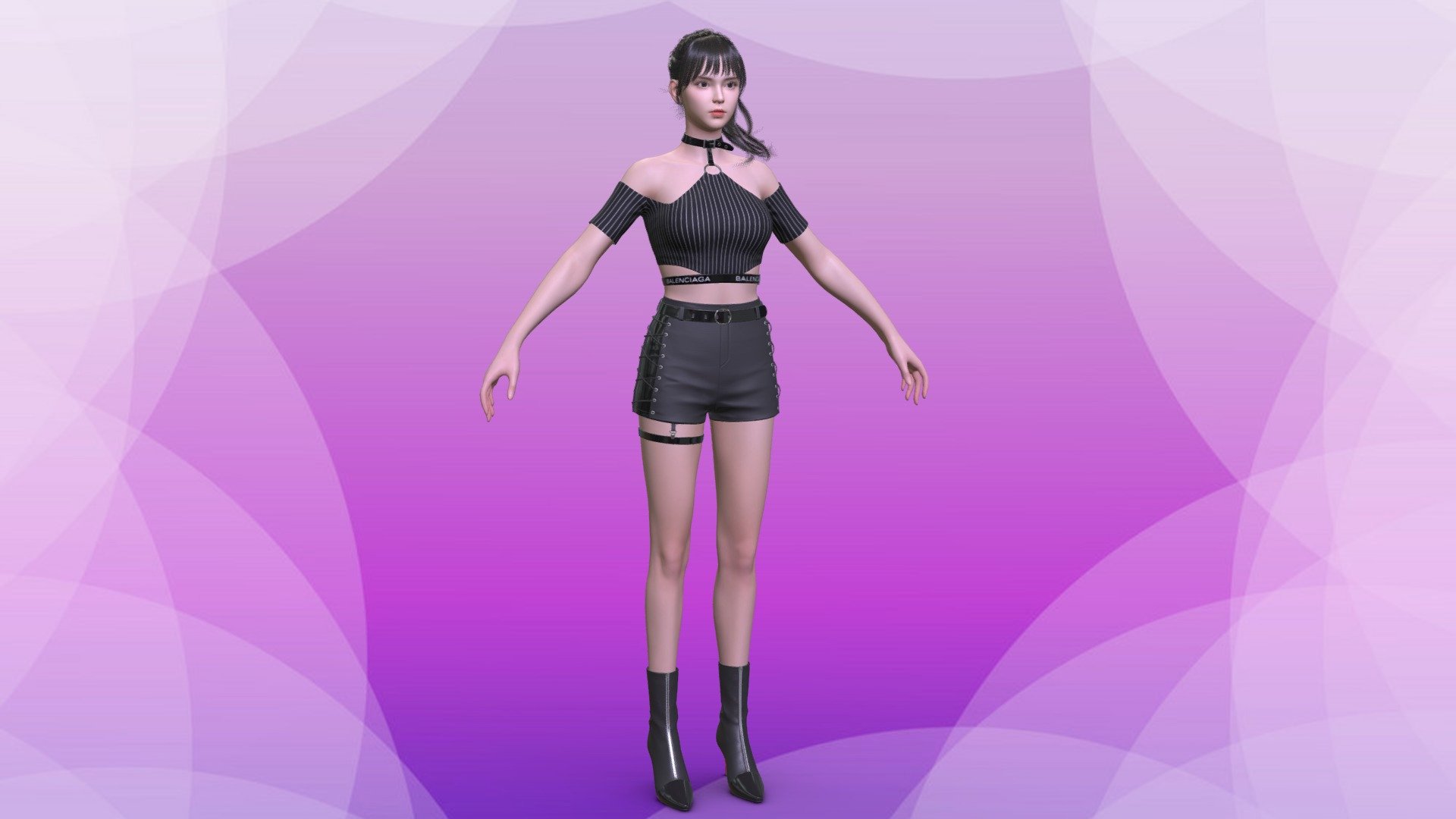meta human fashion young girl game assets - Buy Royalty Free 3D model ...