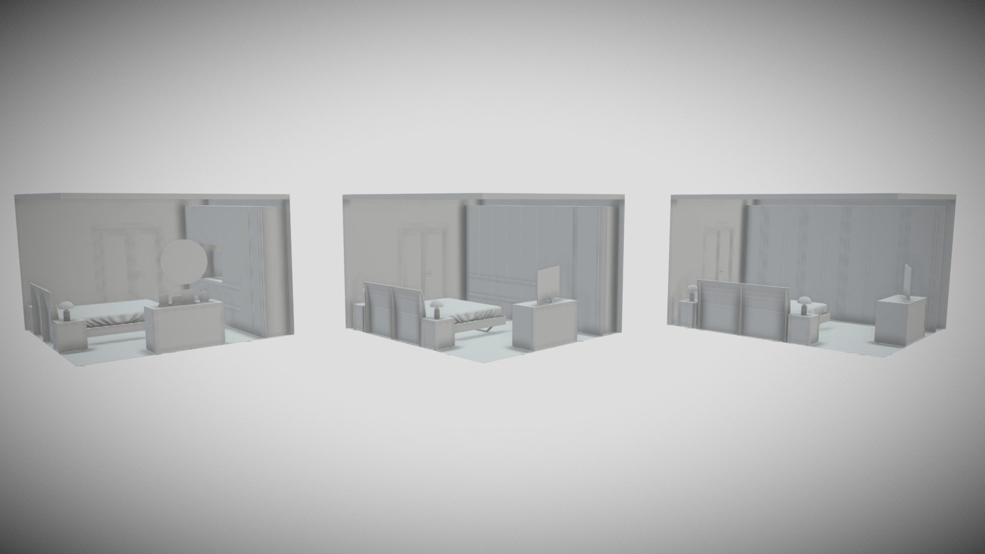 Wireframe - Multiversion Bedroom 51 - Download Free 3D model by ...