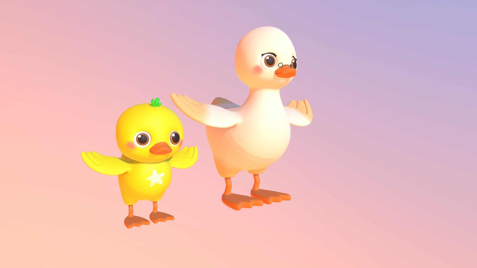 Duck Cartoon - 3D model by hoangyenbk2610 [8f16b3e] - Sketchfab