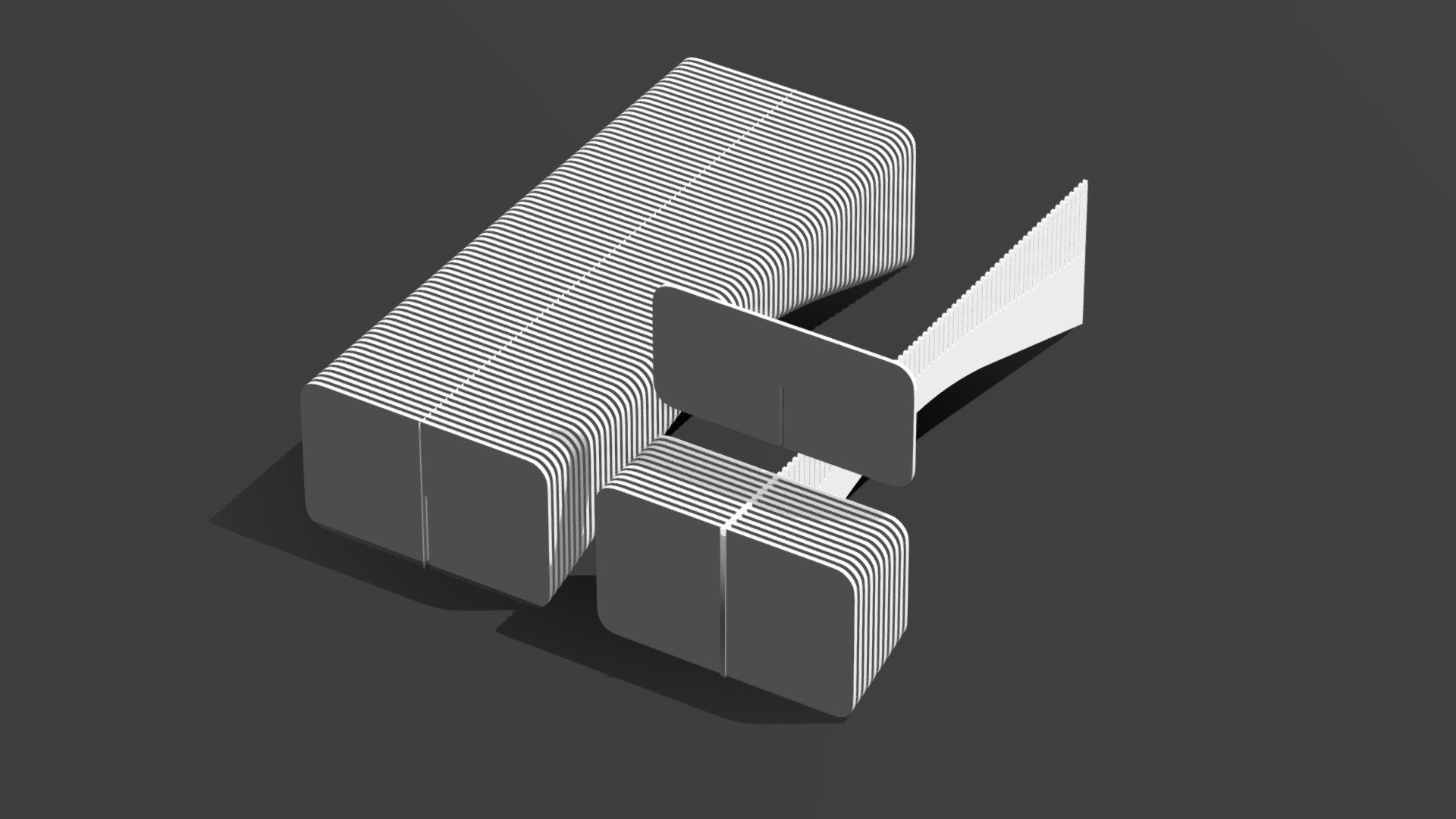 Parametric Bench 5a - Interlocking Slices - 3D model by decah [8f1e32c ...