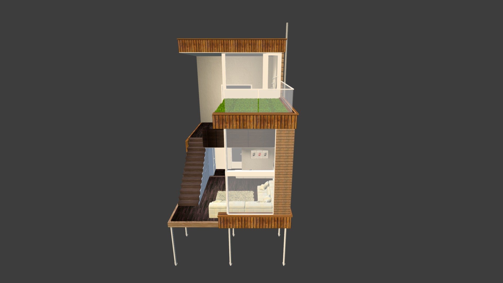 modern cottage - 3D model by domogatskiy (@domogatskii) [8f1ec7c ...