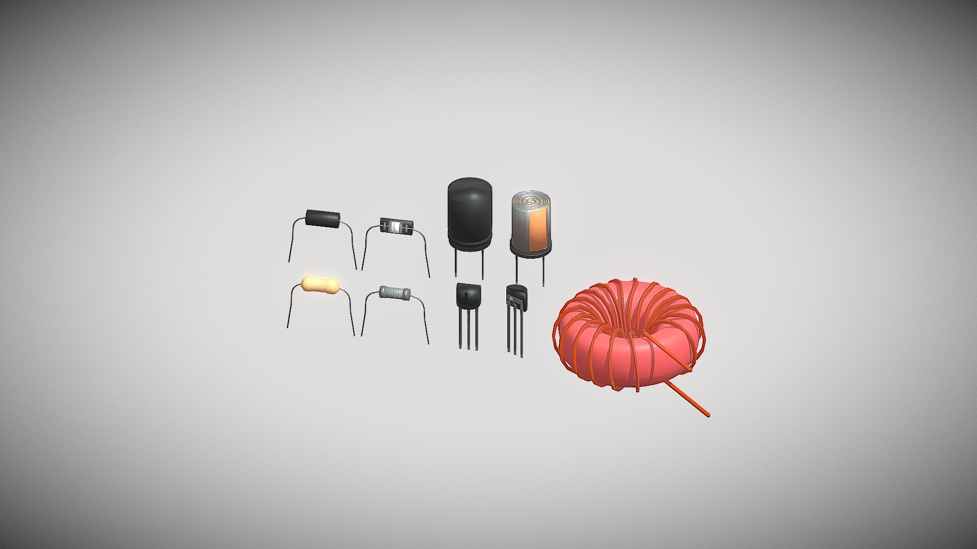set of electronic elements (pack) - Download Free 3D model by ...
