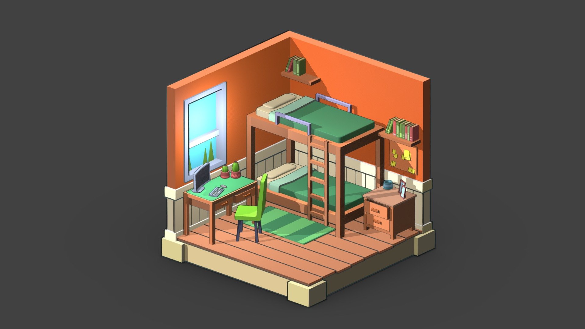 Low-poly room asset pack - Download Free 3D model by MarcRojas [8f30a31 ...