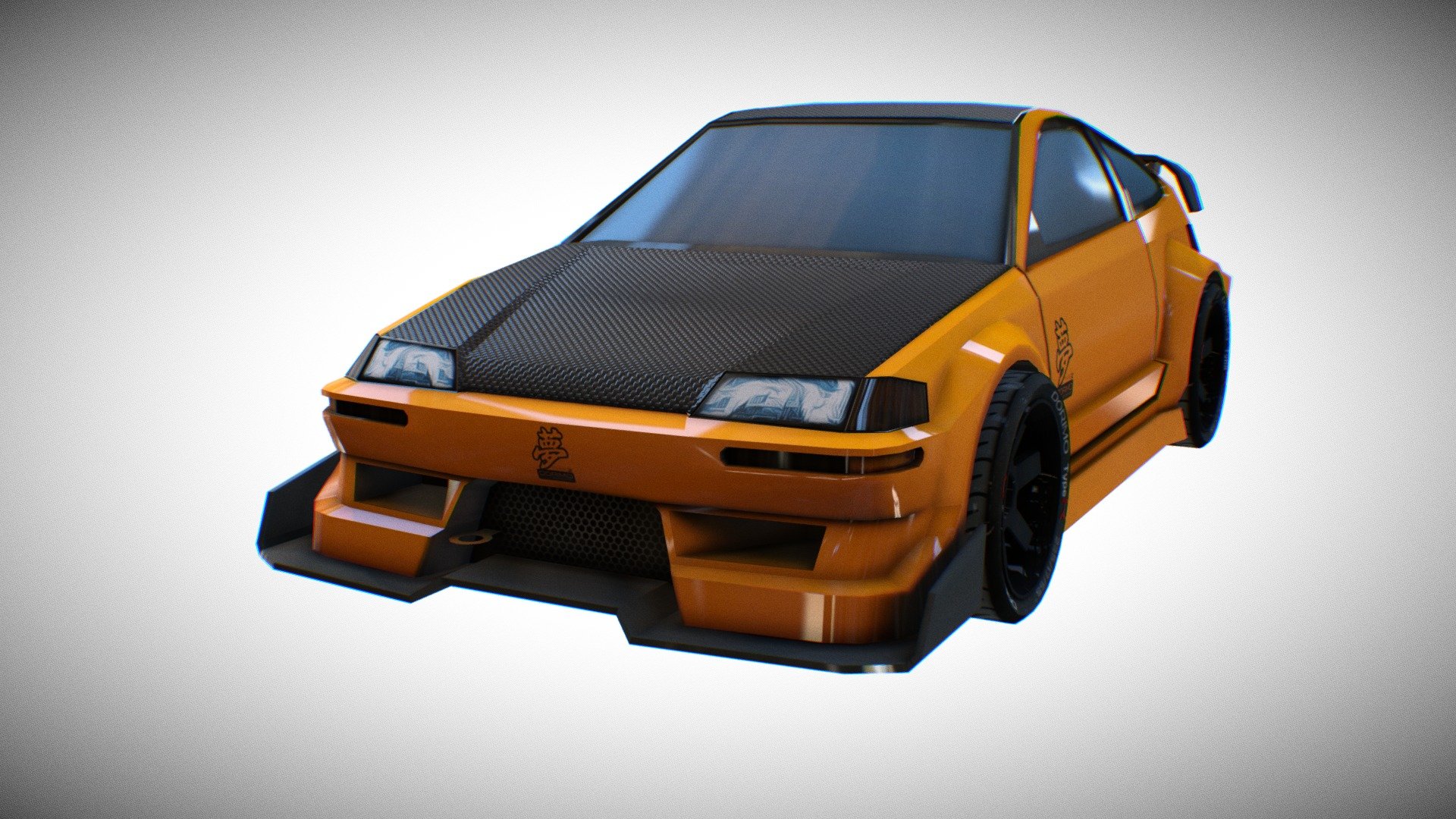 Honda CRX second gen [custom] - 3D model by rkd.zone [8f3553f] - Sketchfab