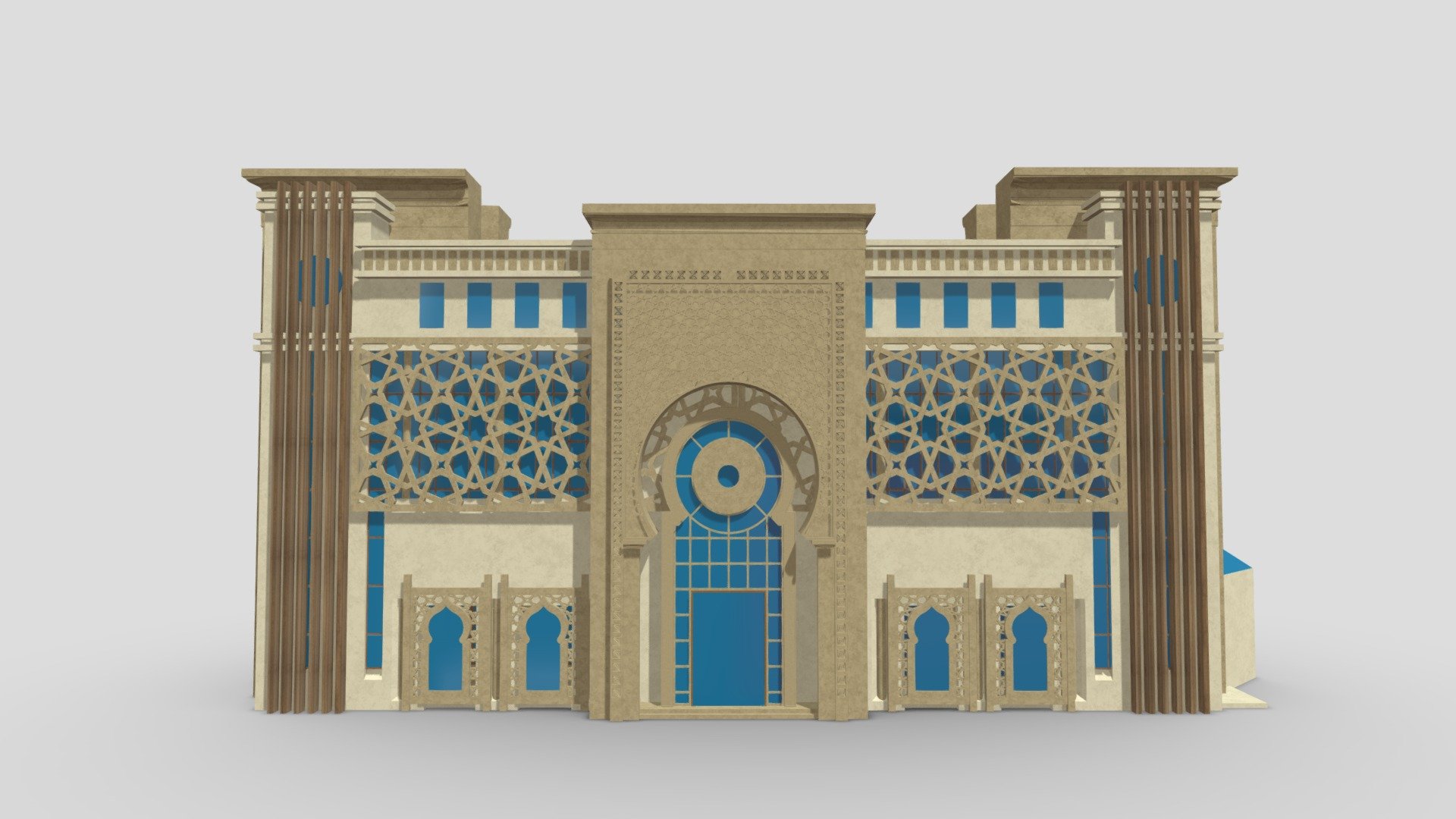 0167 - Islamic Facade Building - Buy Royalty Free 3D model by Vertex ...