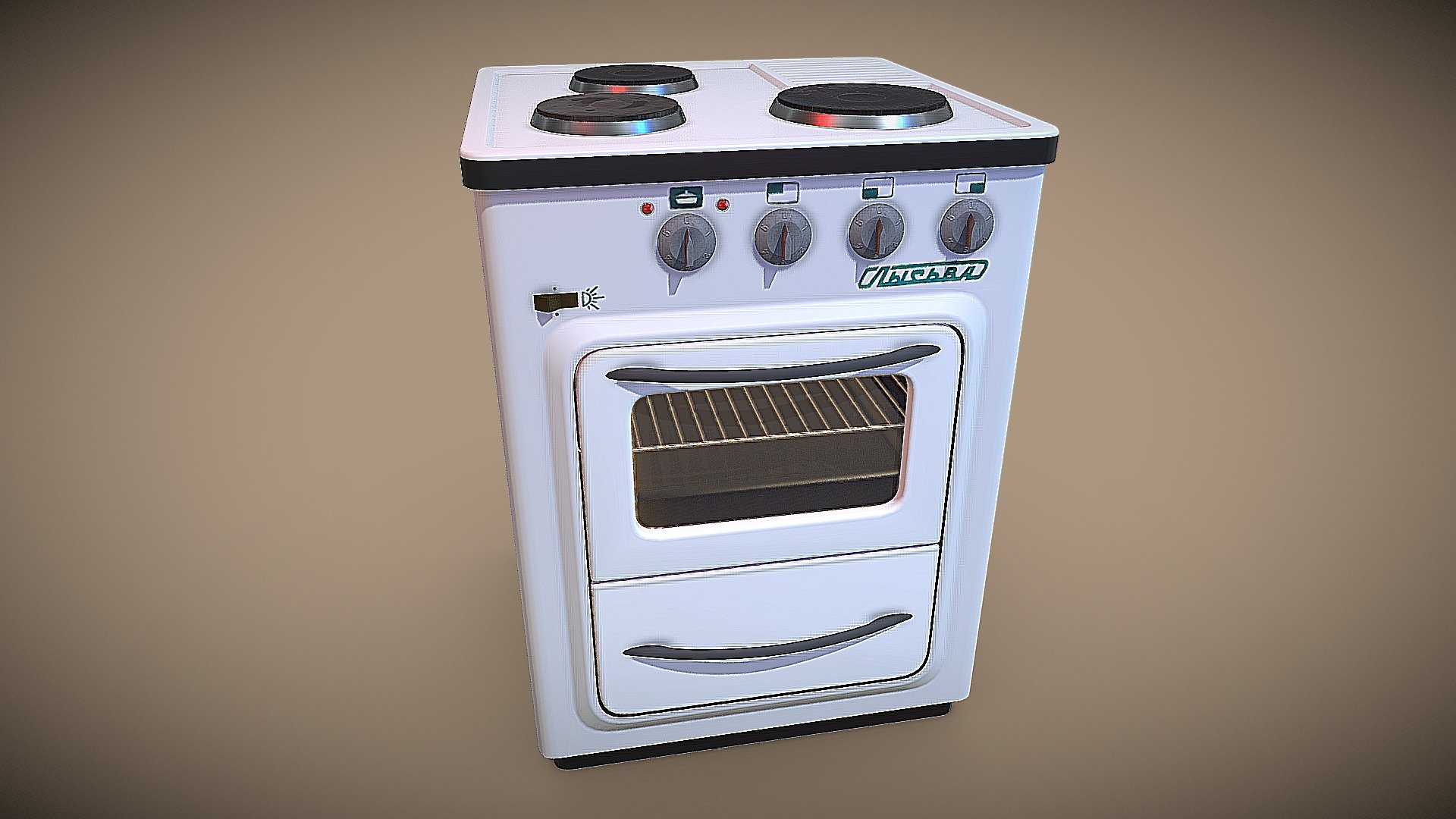 A soviet electric stove "Lysva". - 3D model by Valger [8f3704a] - Sketchfab