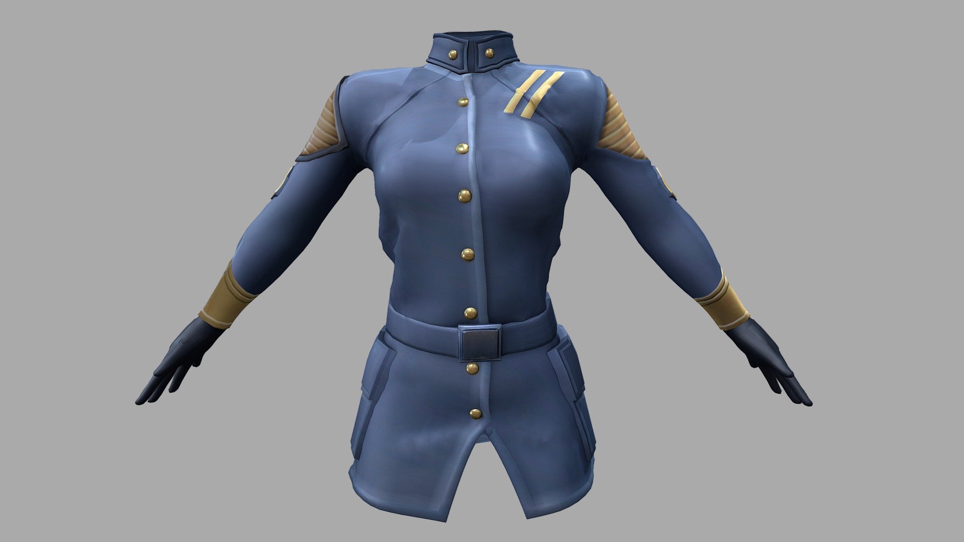Female Sci-fi Officer Uniform Jacket - Buy Royalty Free 3D model by ...