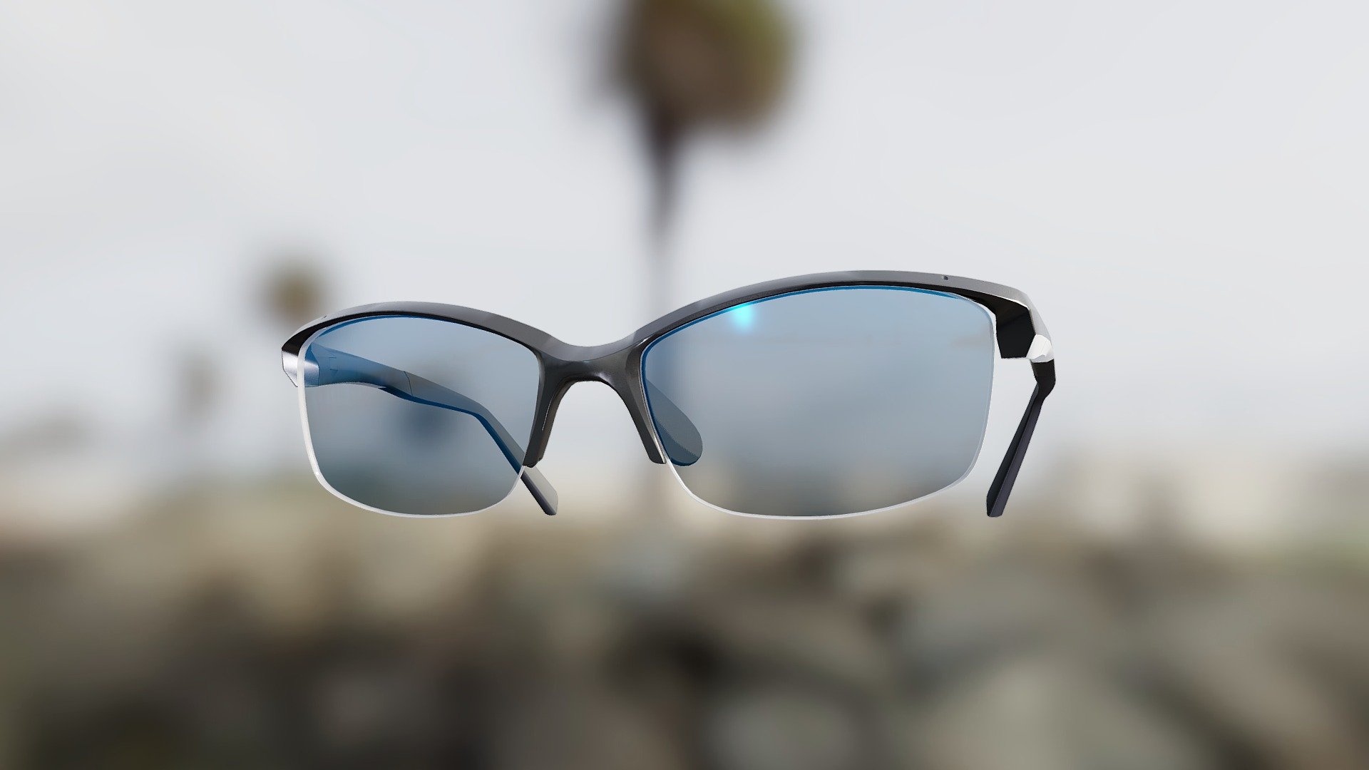 Generic Half-Rim Sports Sunglasses (Black) - 3D model by VirTry Teams ...