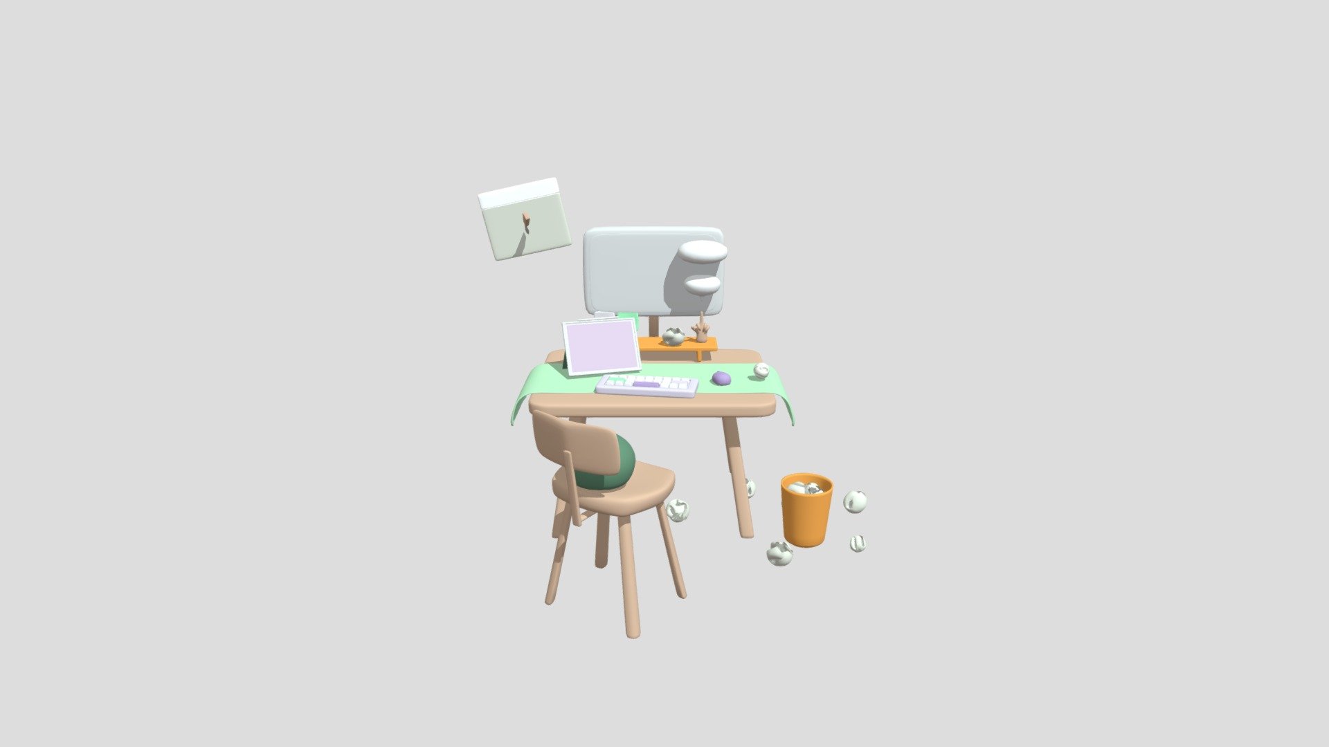 Computer Scene - 3D model by almon (@anhbui.4399) [8f44c15] - Sketchfab