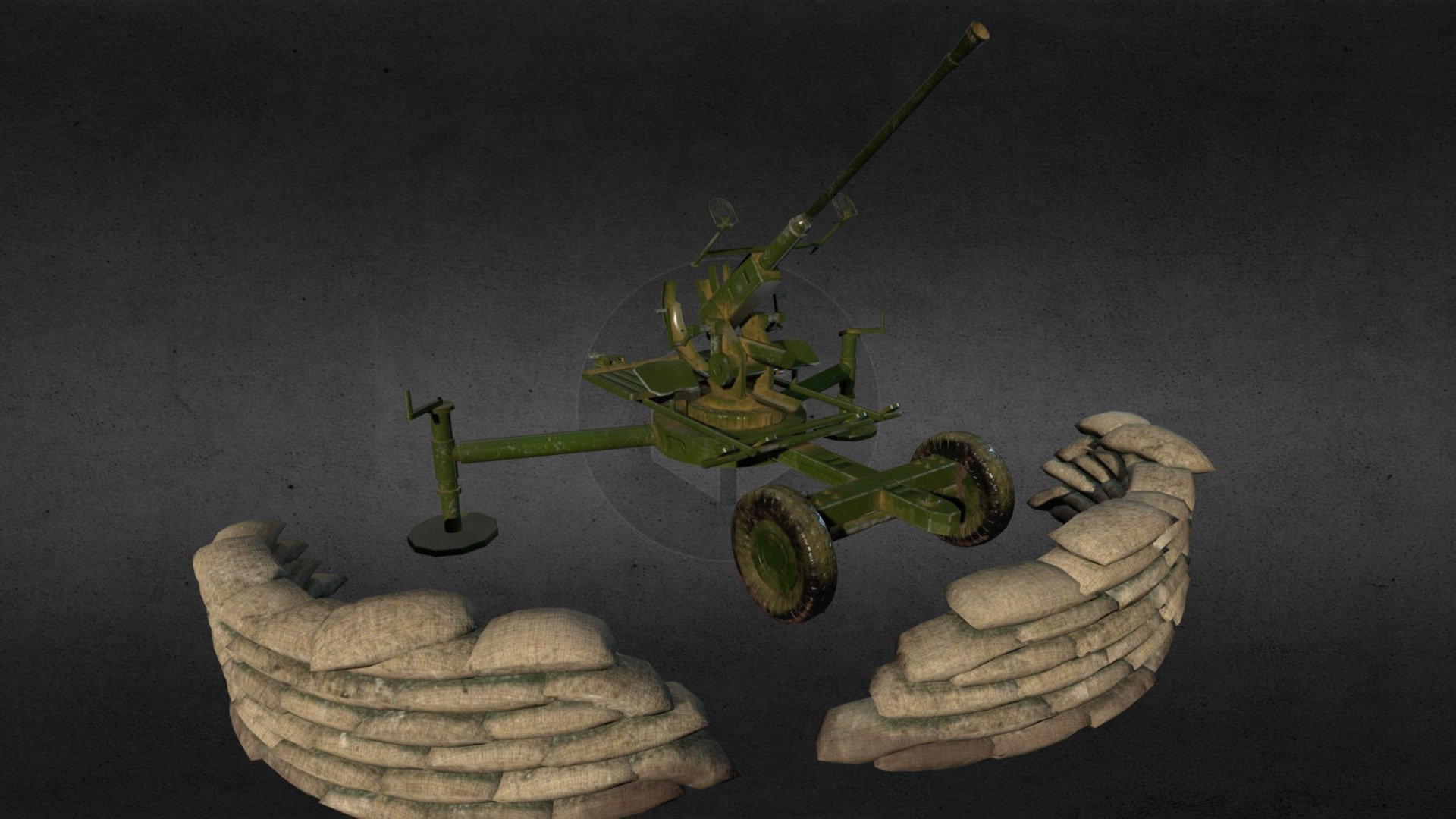 anti aircraft gun - 3D model by mhskull [8f4cc74] - Sketchfab