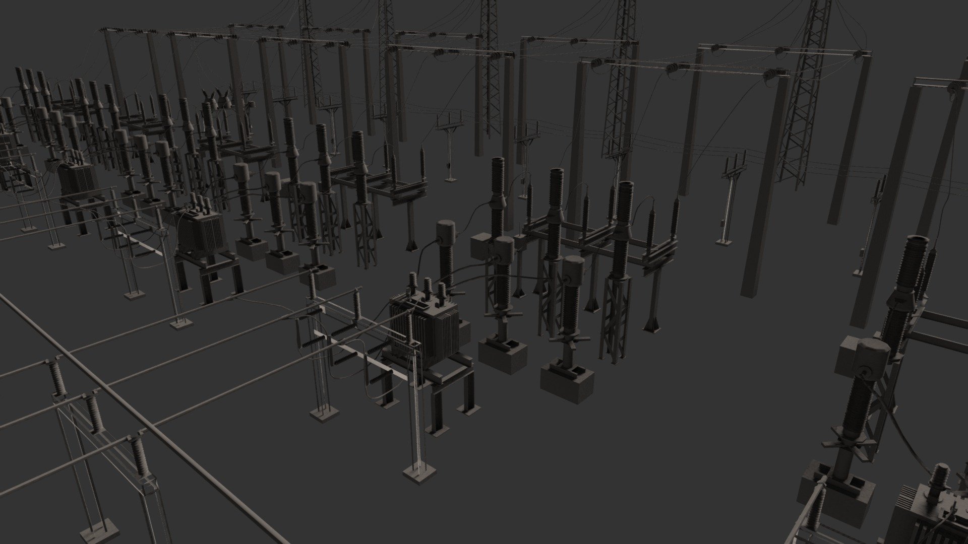 Substation - Download Free 3D model by One80 Solar (@one80solar ...