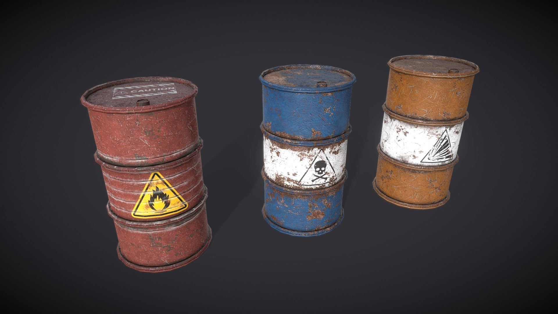 Toxic Barrels Pack - Buy Royalty Free 3D model by StellarX [8f58710 ...