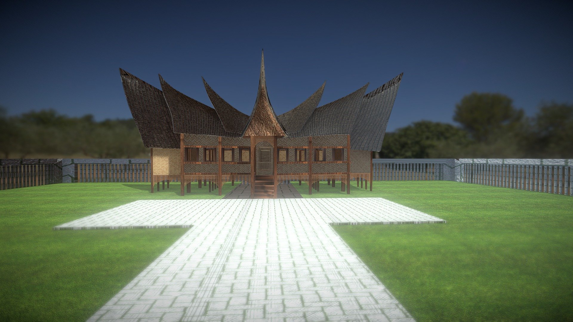 RUMAH MINANGKABAU - 3D model by aouky12 [8f5c38a] - Sketchfab