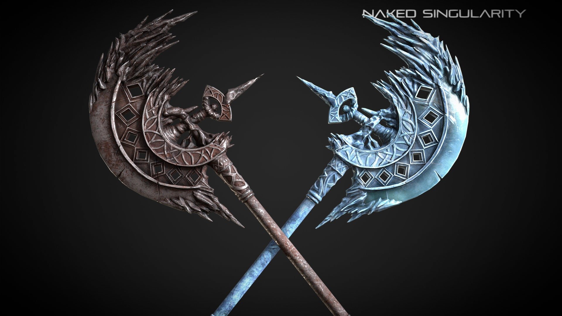Execution halberd | Medieval fantasy halberd - Buy Royalty Free 3D ...