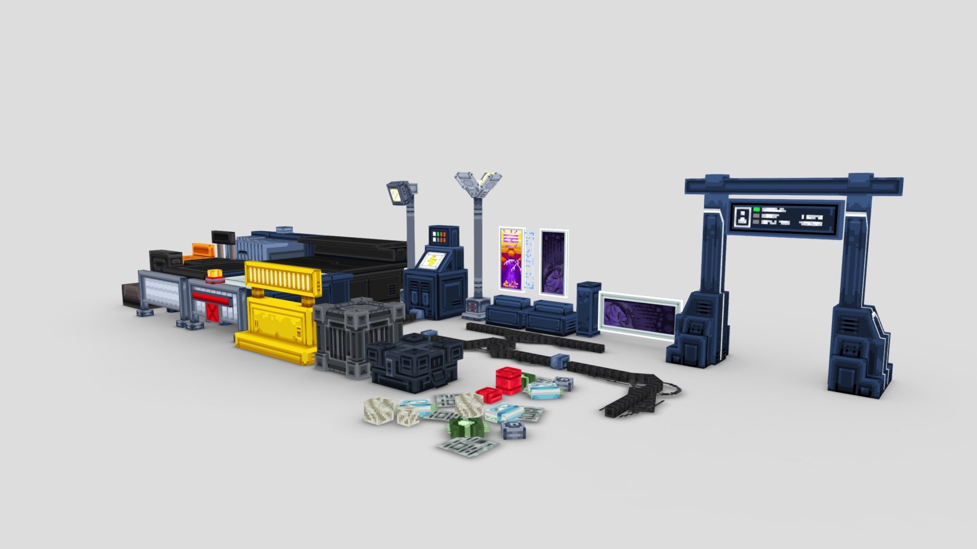 Sci-Fi Decoration Pack - Buy Royalty Free 3D model by EliteCreatures [8f617cc] - Sketchfab Store