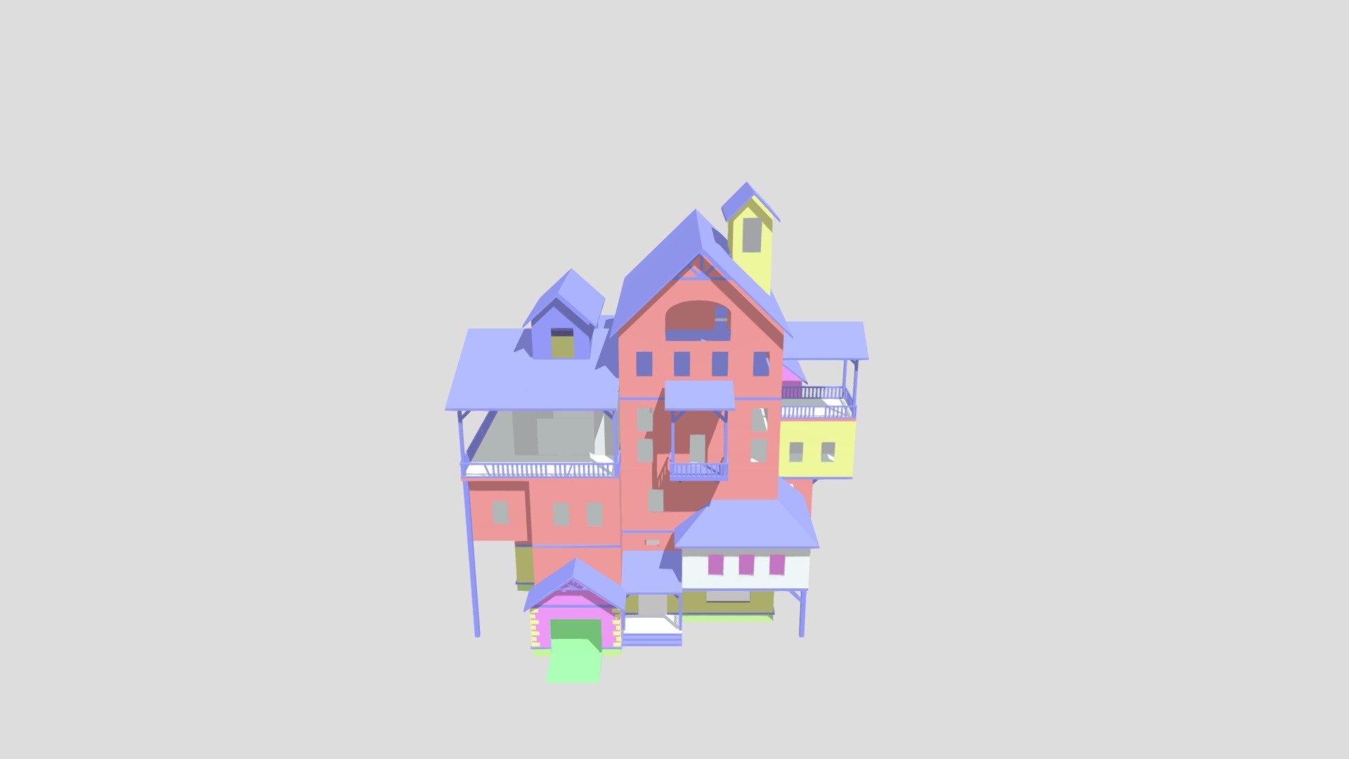 Hello neighbor alpha 1 house extended - Download Free 3D model by ...