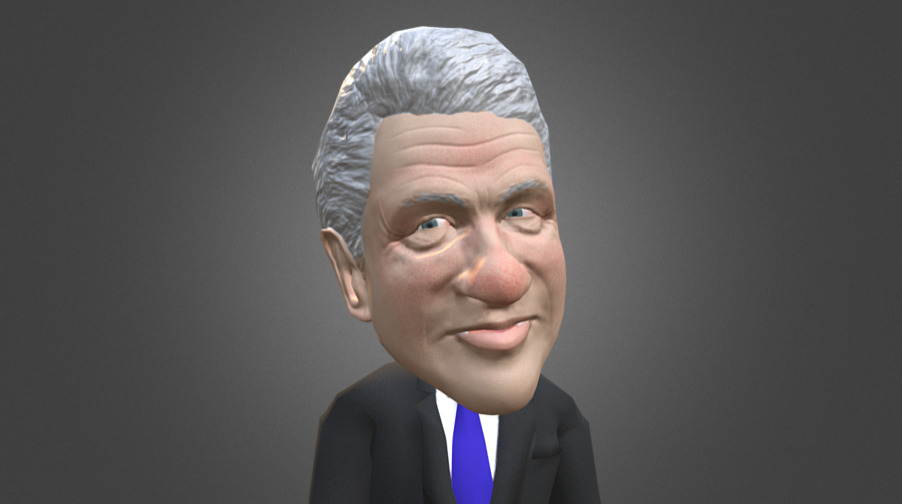 Bill Clinton caricature Animated - 3D model by TomVeg (@tomislavveg ...